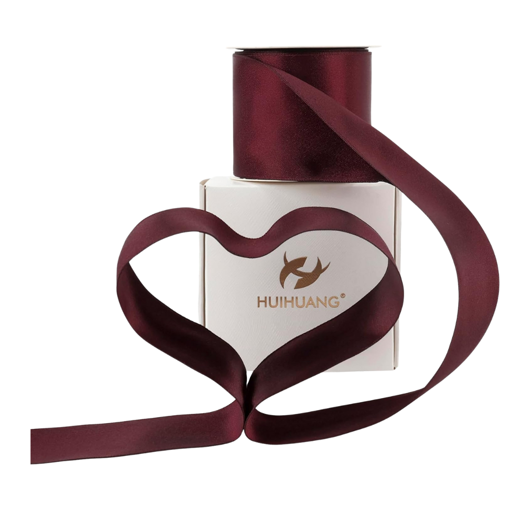 Burgundy Satin Wired Ribbon - Nina Takesh